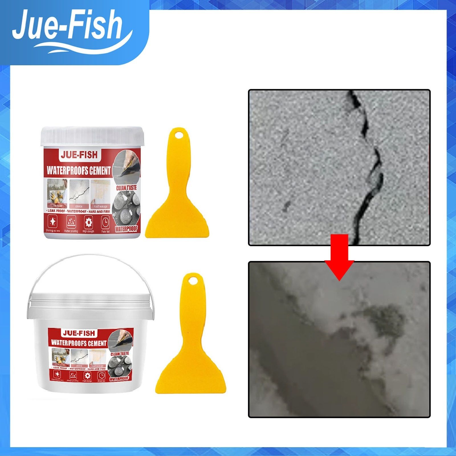 Jue Fish Waterproof Cement Putty Patch Repair Wall Mending Agent ...